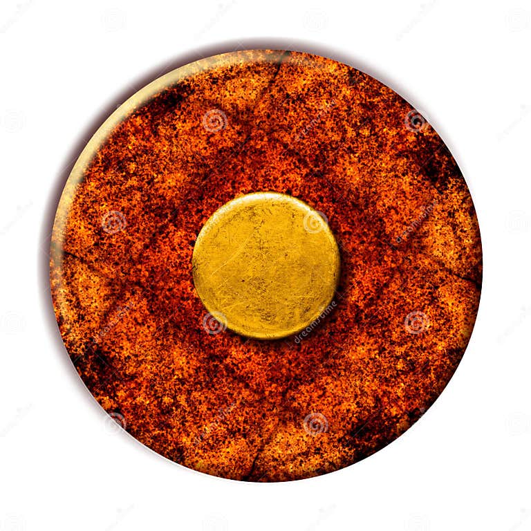 Grunge Yellow Button stock illustration. Illustration of damage - 9773690