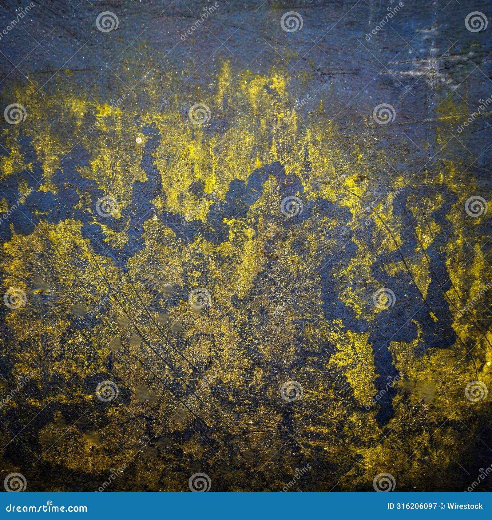 Grunge Yellow Paint Splattered on a Dirty Wall Surface. Stock Image ...