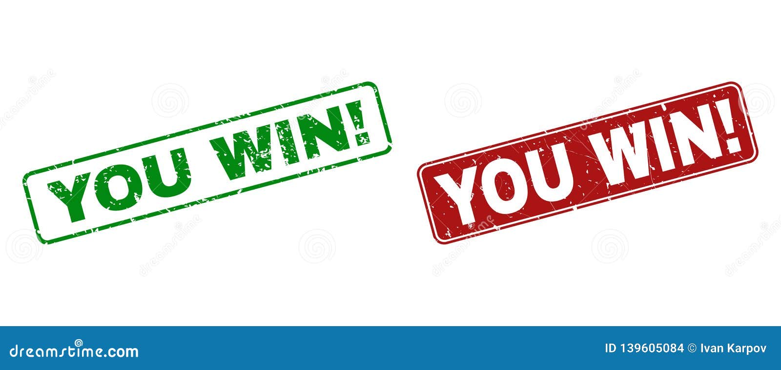 Scratched YOU WIN! Watermarks with Rounded Rectangle Frames Stock ...