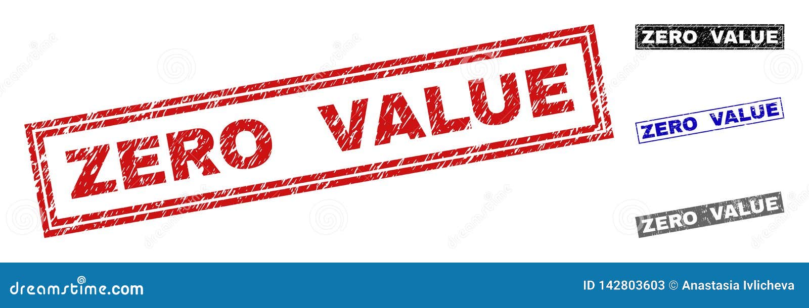 Grunge ZERO VALUE Scratched Rectangle Watermarks Stock Vector ...