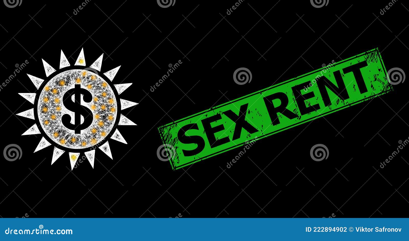 Grunged Sex Rent Stamp Seal And Net Dollar Shine Web Mesh With Bright
