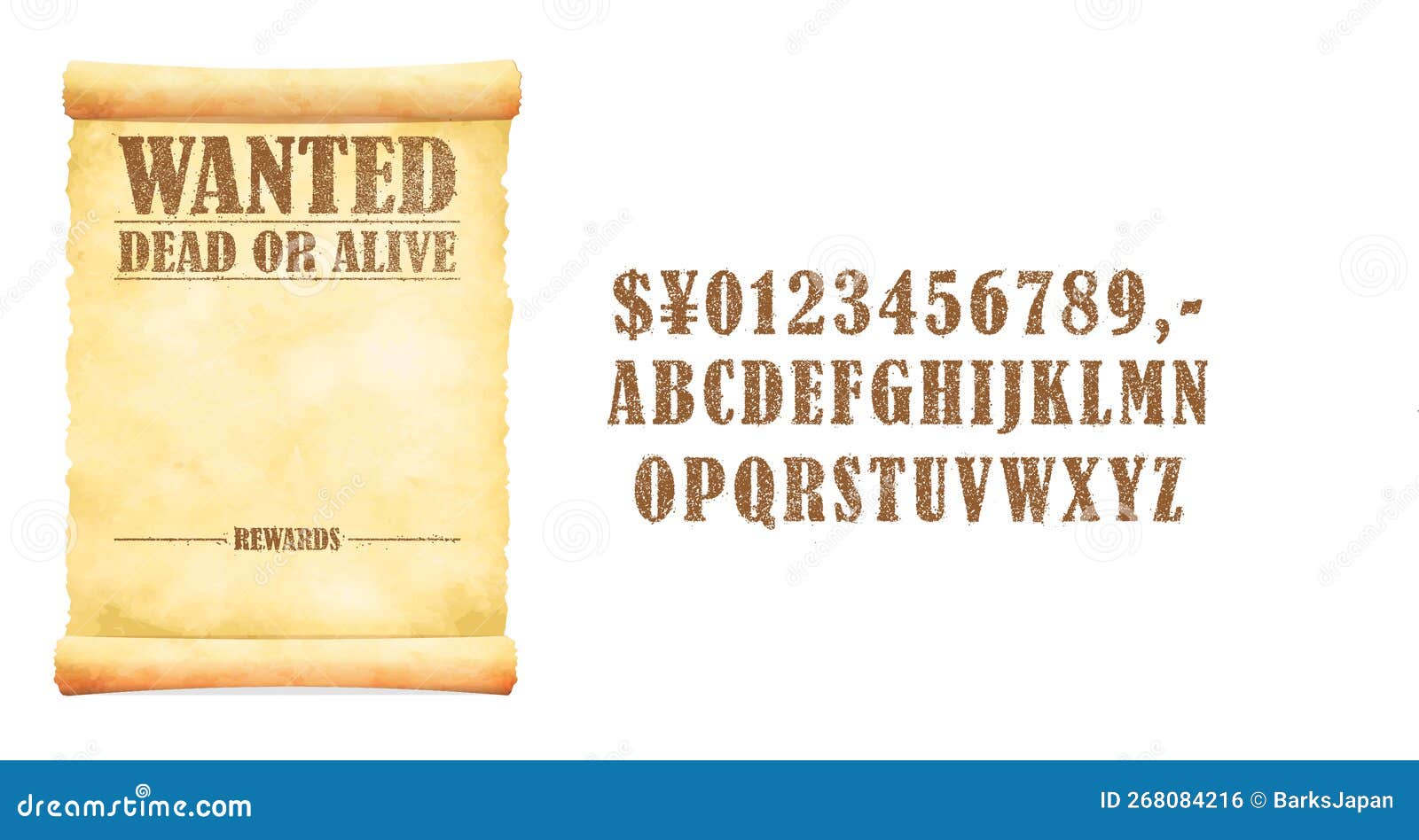 Grunged Wanted Paper Template Vector Illustration Text Editable Stock ...