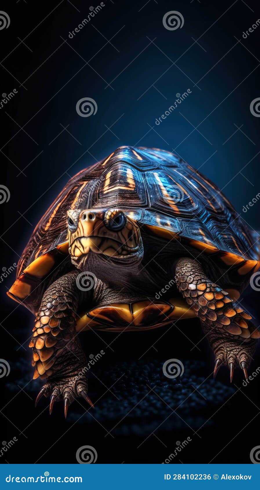 Grungeon Turtle on Dark Background. Generative AI Stock Illustration ...