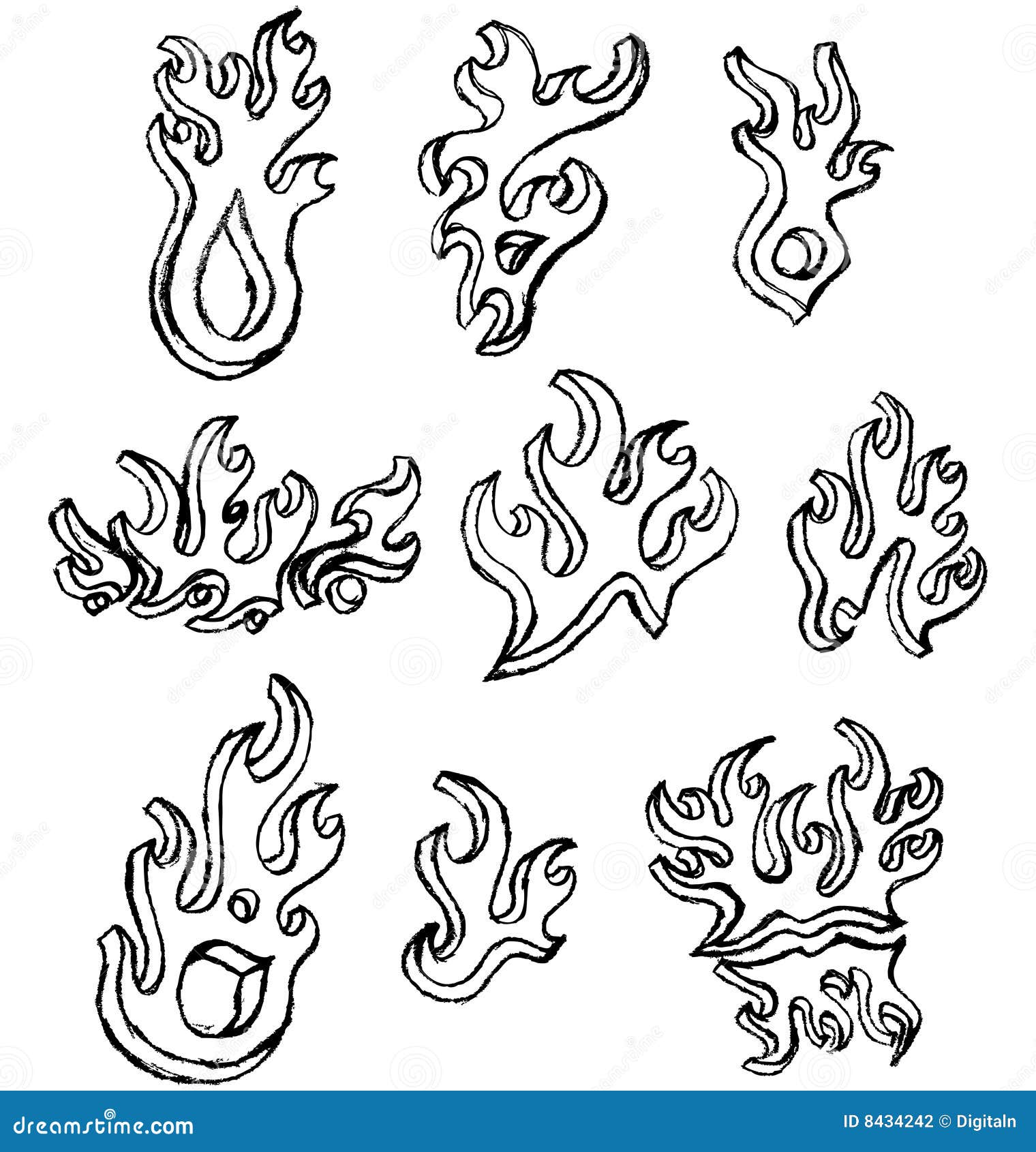 Grungy Fire Warning Sign, Octogonal, With Flame Paint Splatters And ...