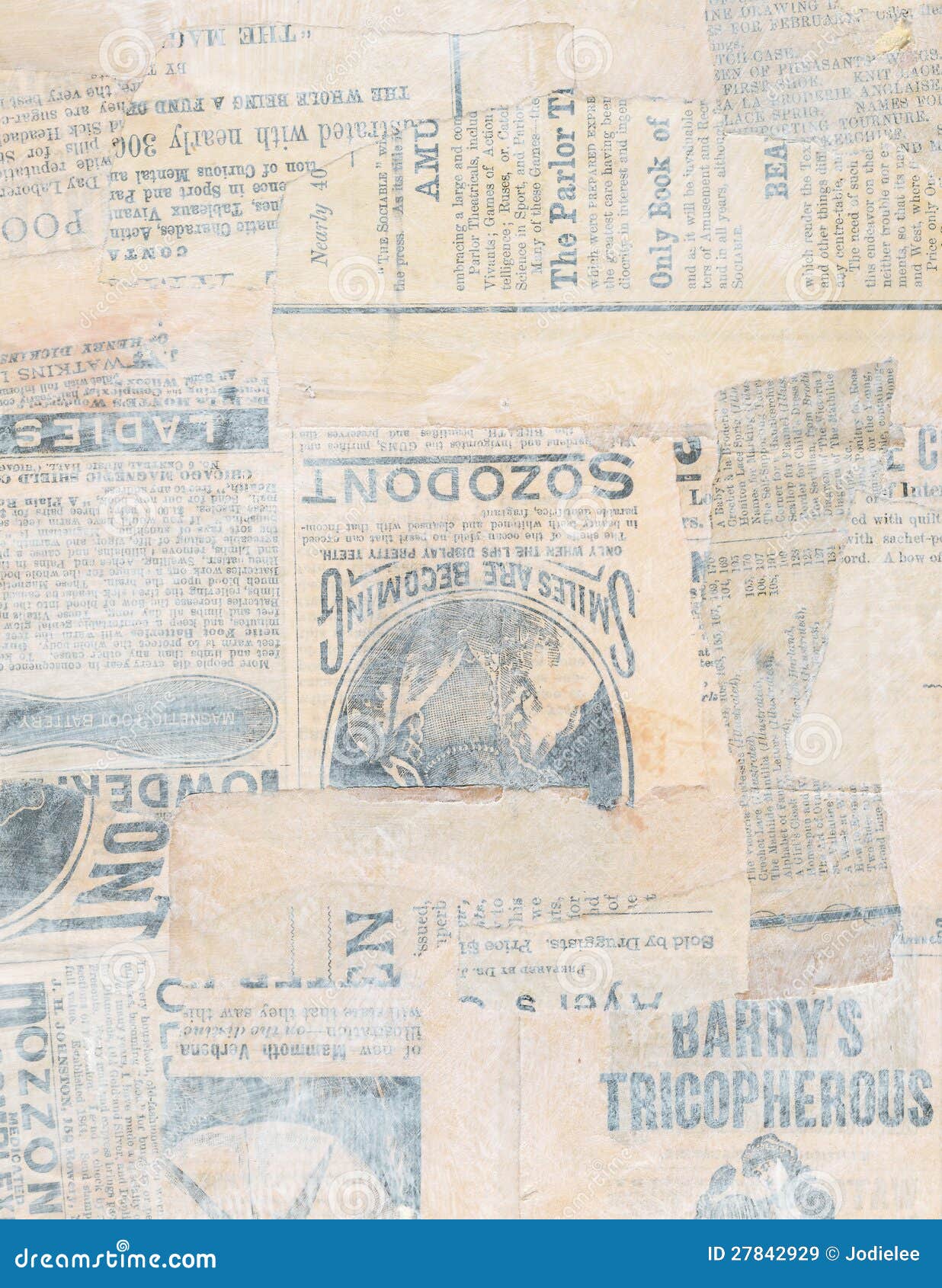 Grungy Antique Newspaper Paper Collage Stock Image - Image of surface ...
