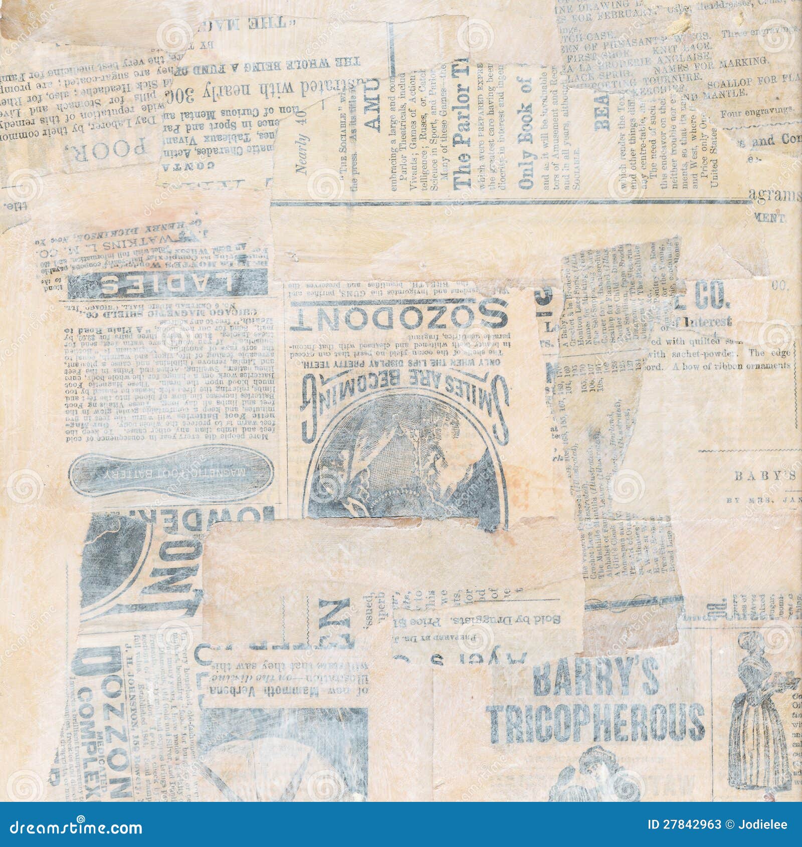 Grungy Antique Newspaper Paper Collage Stock Image - Image of collage ...