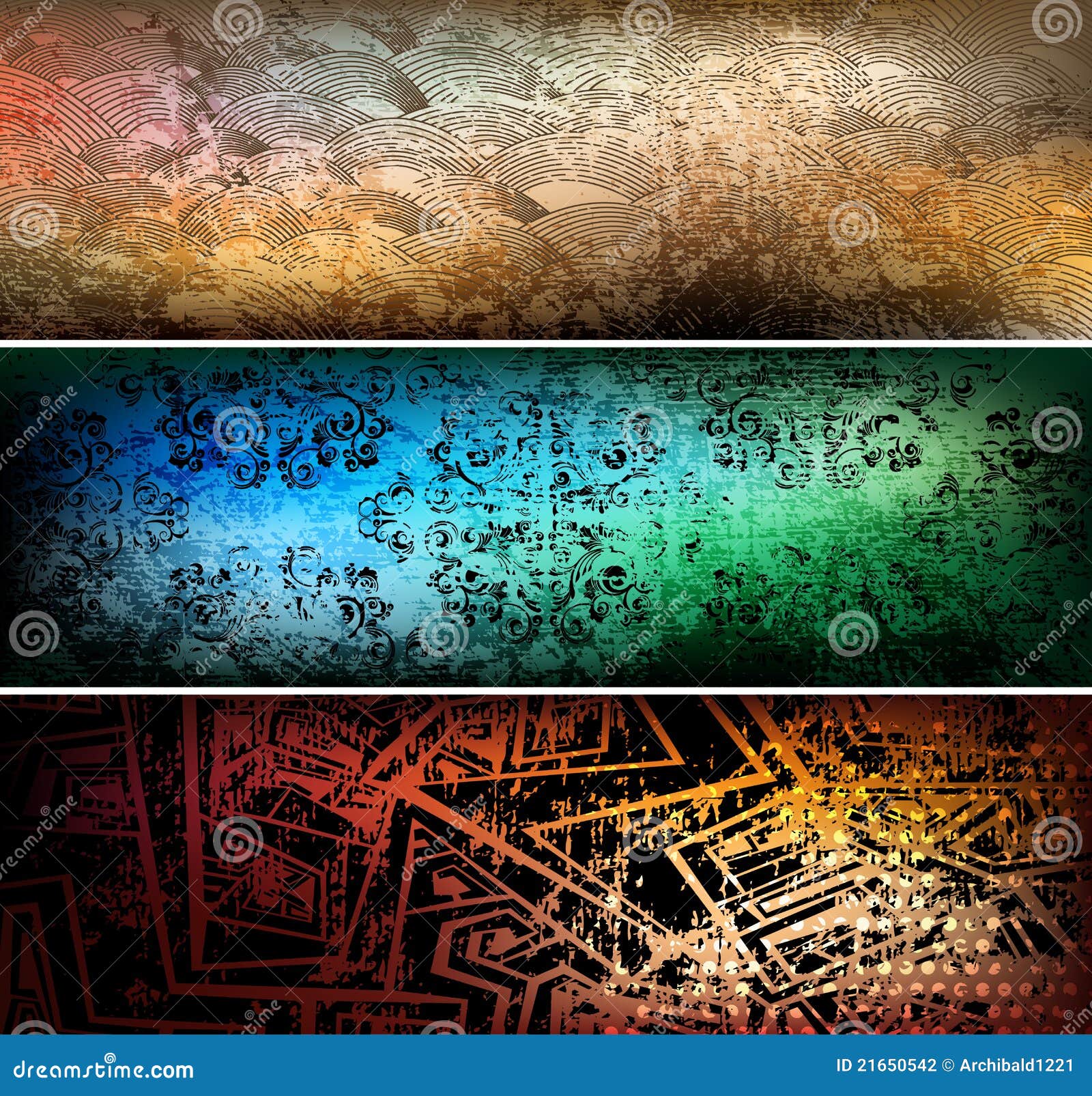 Grungy banners stock vector. Illustration of messy, design - 21650542