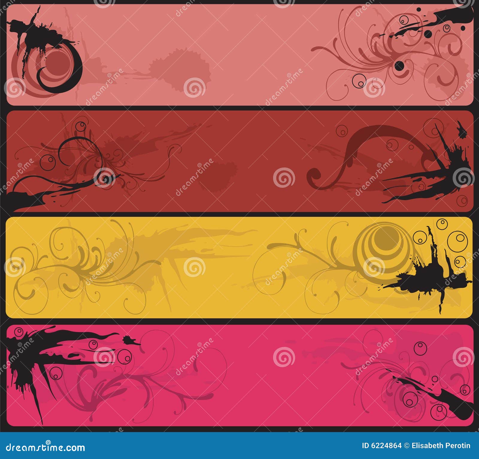 Grungy banners stock vector. Illustration of abstract - 6224864