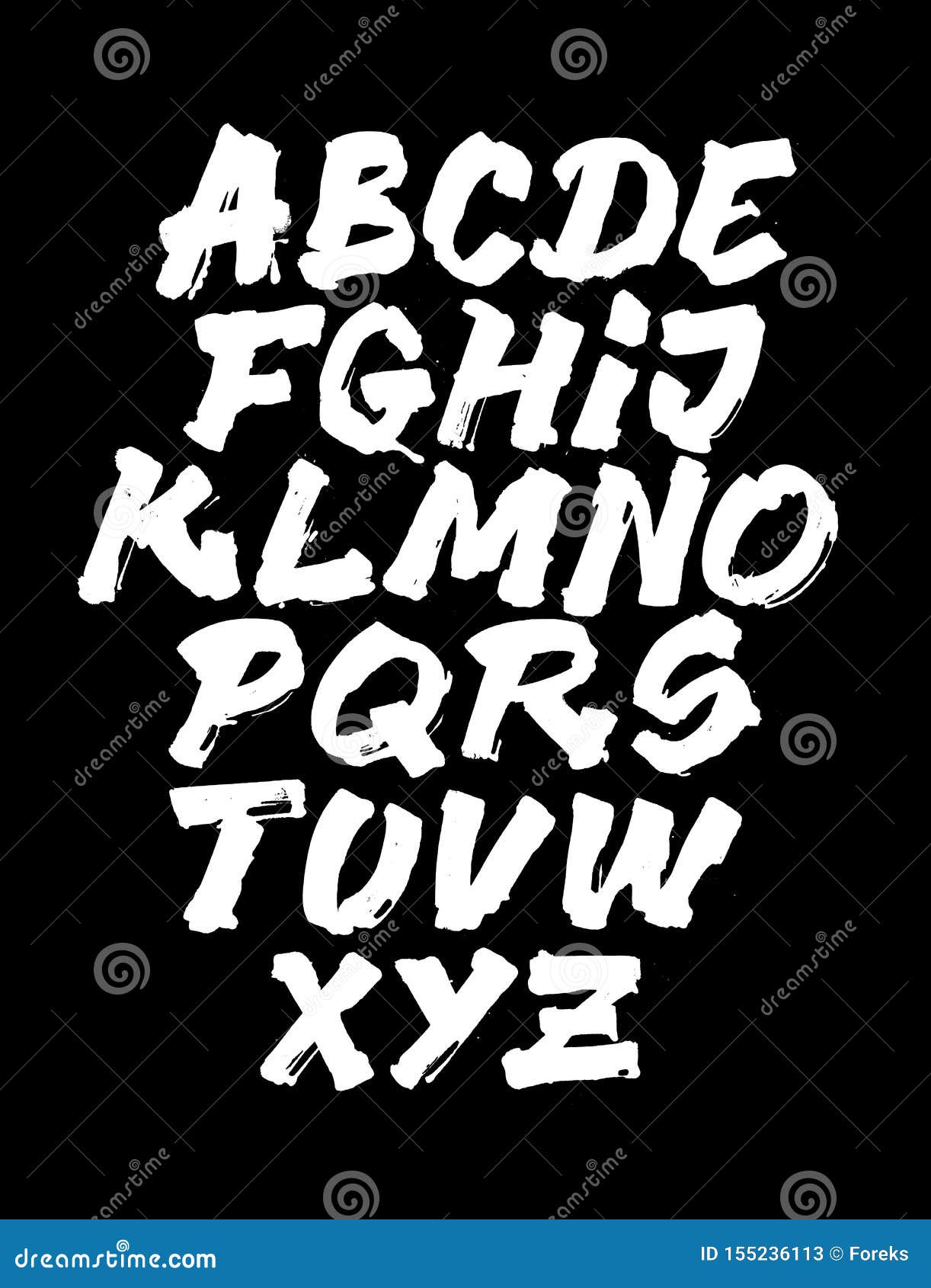 Grungy Calligraphy Hand Lettering Font. Vector Alphabet Stock Vector ...