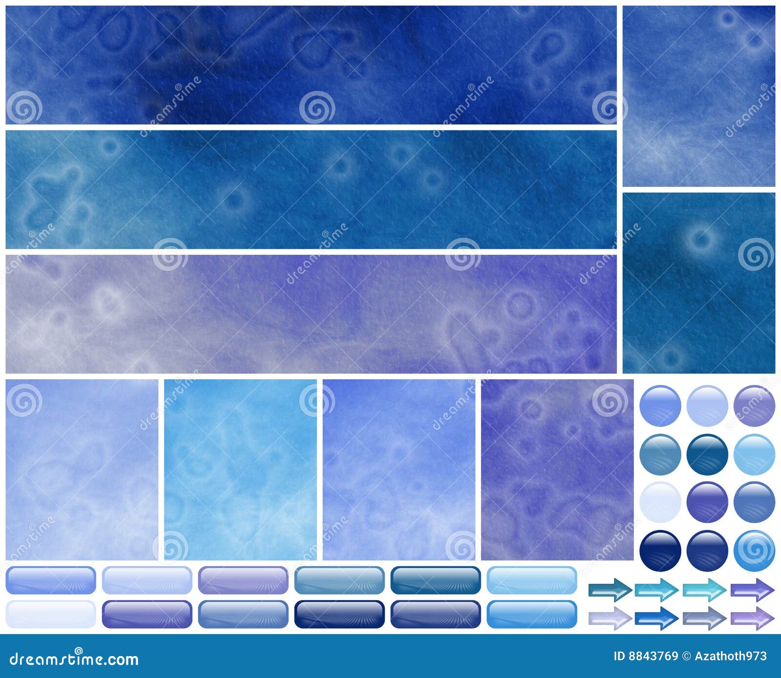 Grungy Cool Azure Violet Web Template Elements Stock Illustration ...