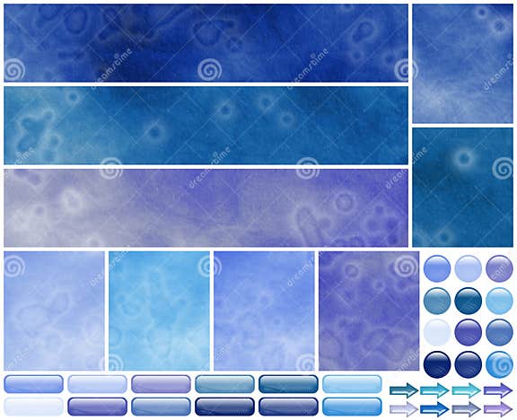 Grungy Cool Azure Violet Web Template Elements Stock Illustration ...