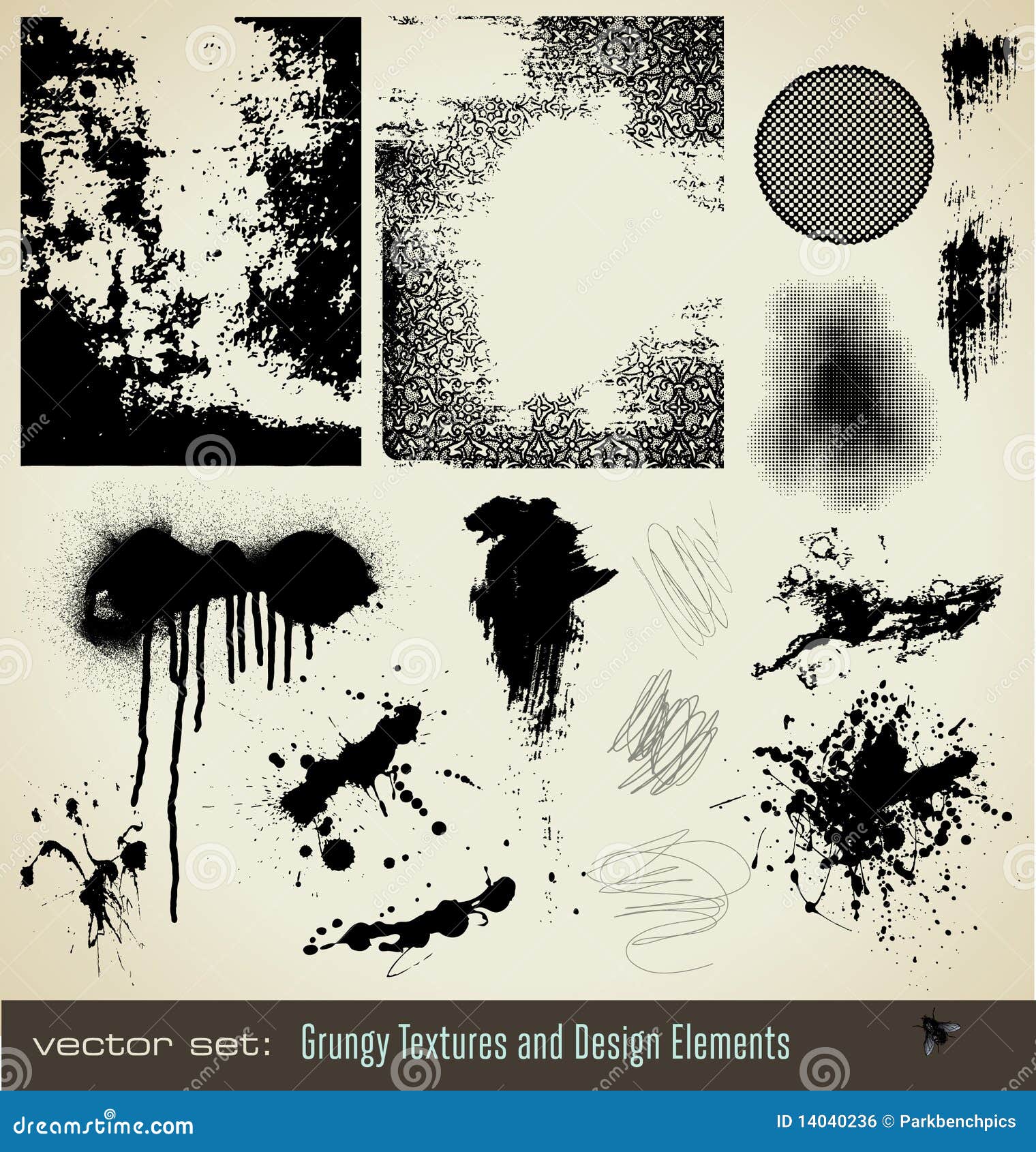 Grungy design elements stock vector. Illustration of brush - 14040236