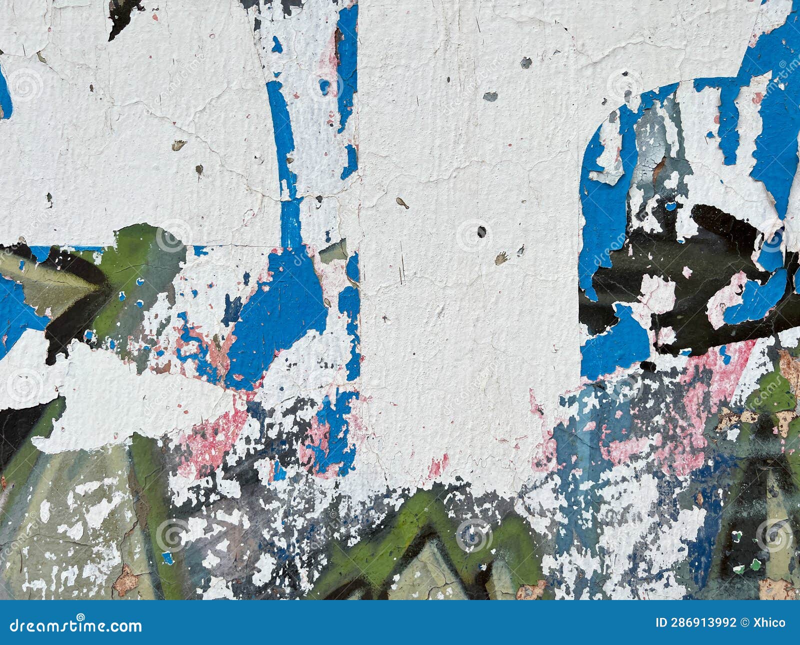 Grungy, Distressed Layers of Peeling Paper on a Wall in Mexico Stock ...