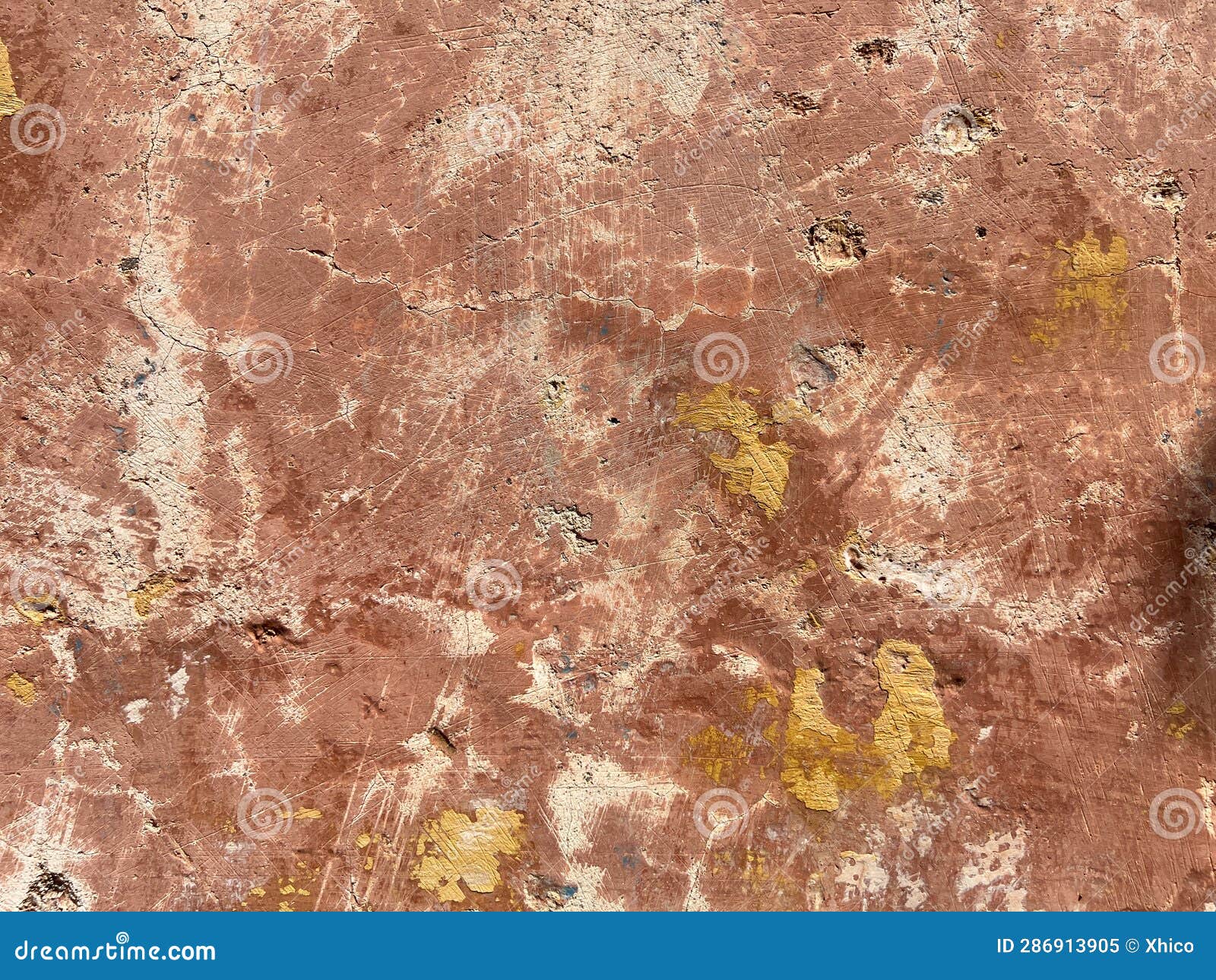 Grungy, Distressed Plaster Wall with Peeling Paint in Mexico. Texture ...