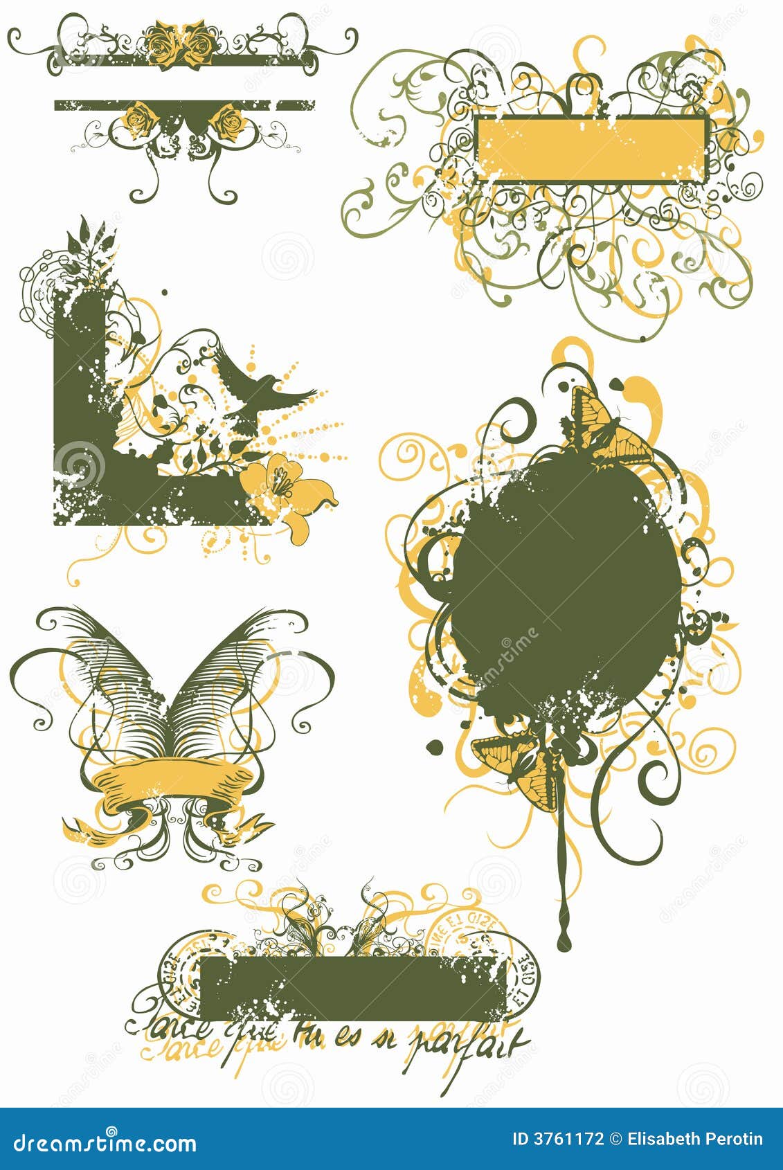 Grungy frames stock vector. Illustration of stylish, creative - 3761172