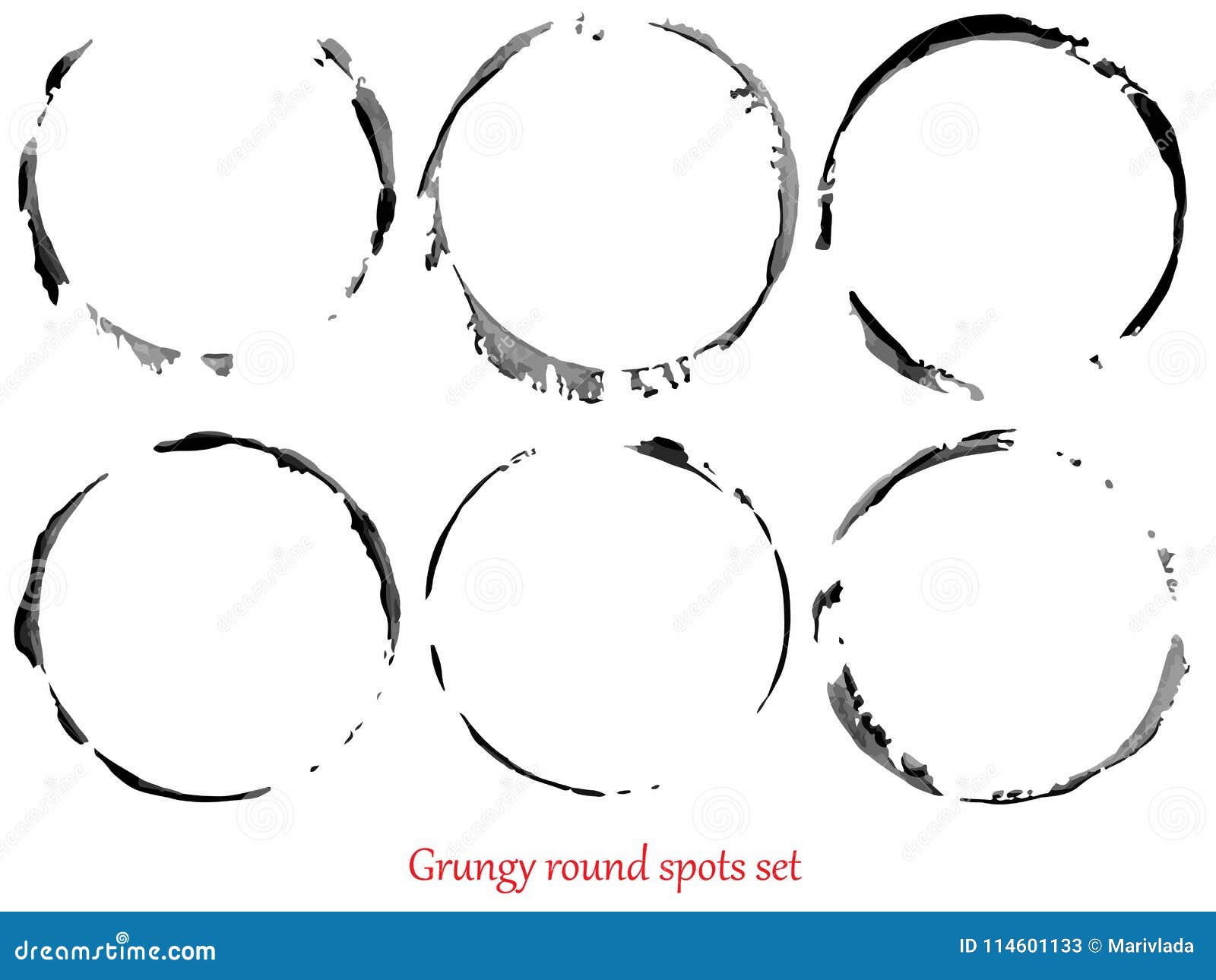 Grungy vector spots set stock vector. Illustration of pattern - 114601133