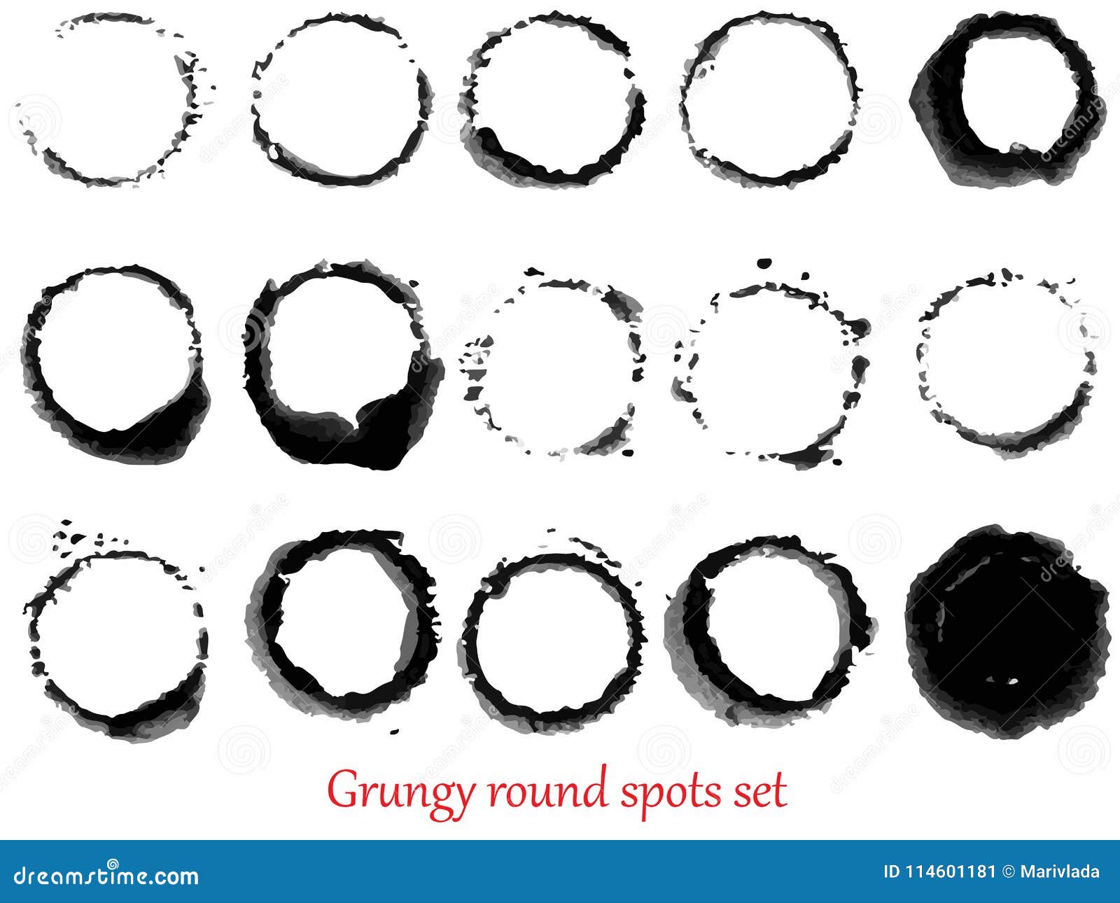 Grungy vector spots set stock vector. Illustration of grunge - 114601181