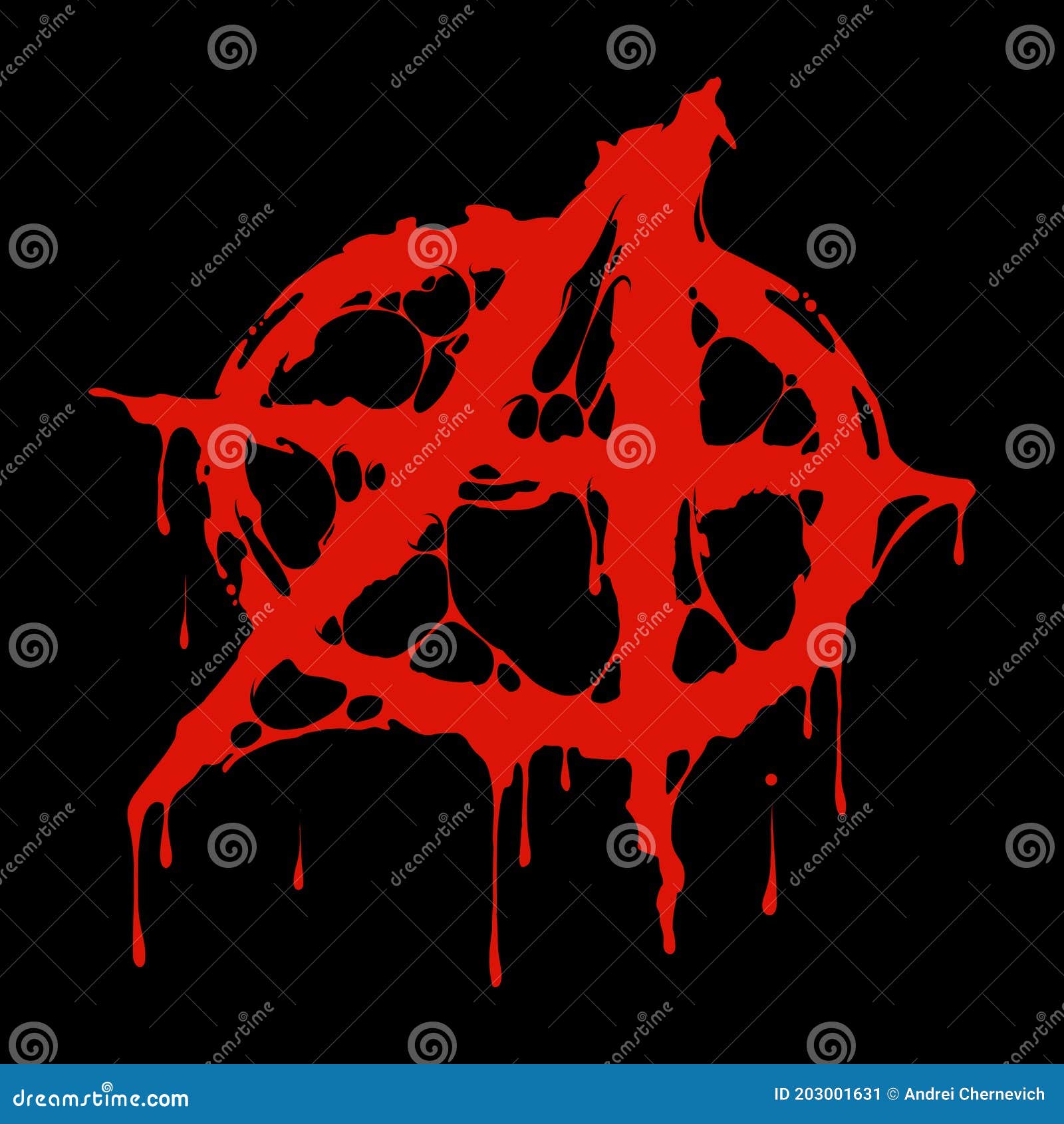 Grungy Illustration of the Anarchy Symbol Stock Vector - Illustration ...