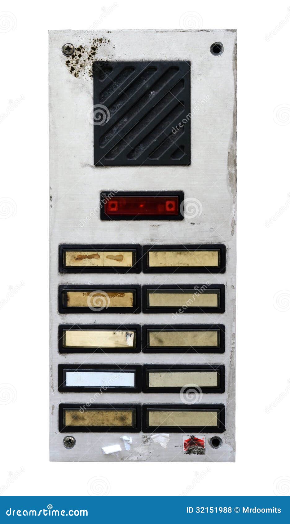 Old Weathered Intercom Button Panel Stock Photography | CartoonDealer ...