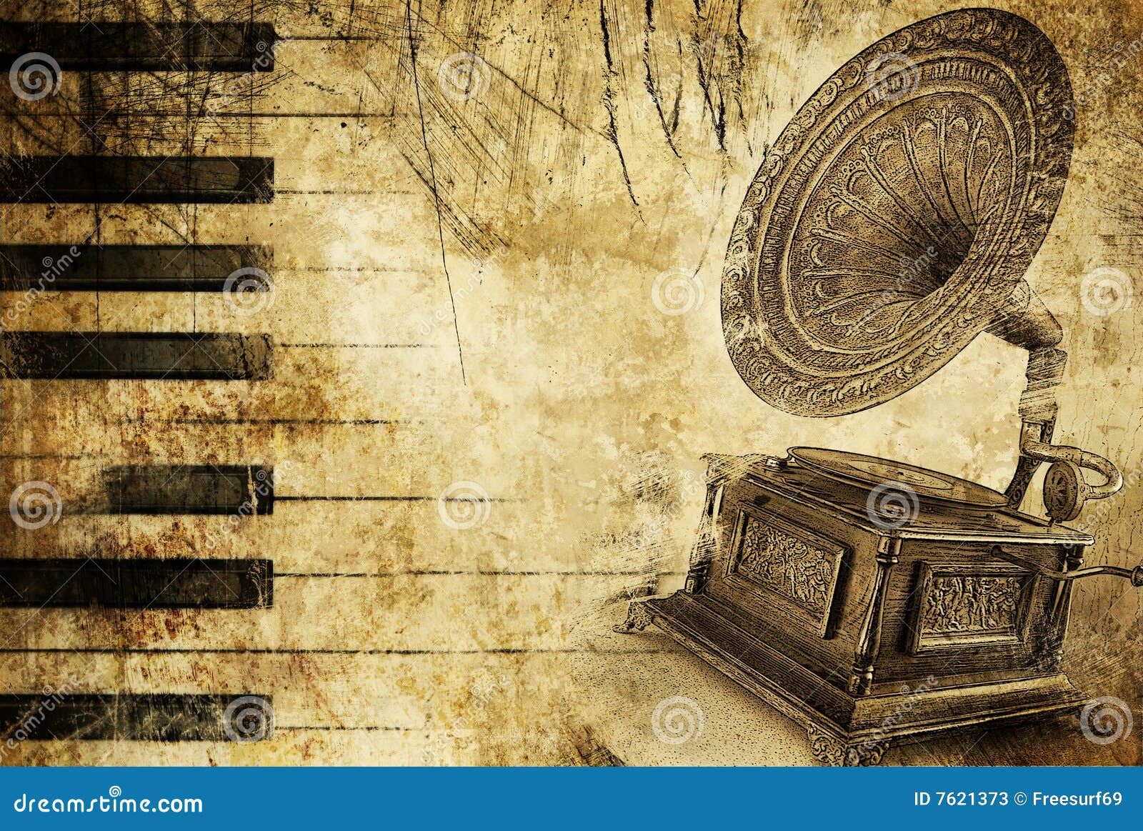 Musical Background With Hand Drawn Words Don`t Stop The Music And ...