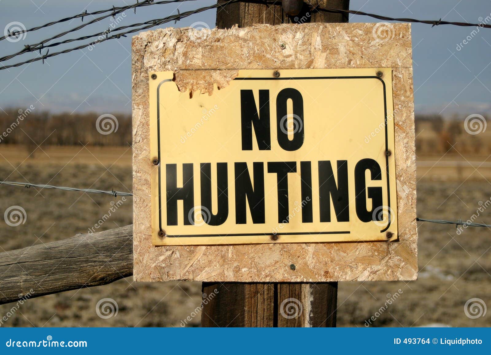 Grungy No Hunting Sign stock photo. Image of legal, wood - 493764
