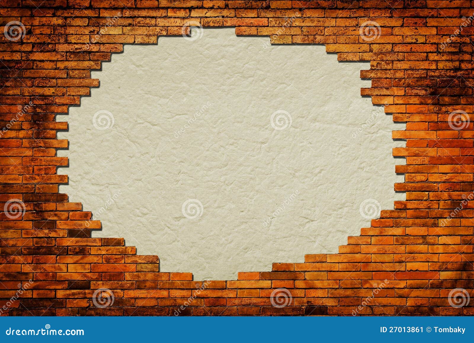 Grungy Paper Background Surrounded by Brick Frame Stock Image - Image ...