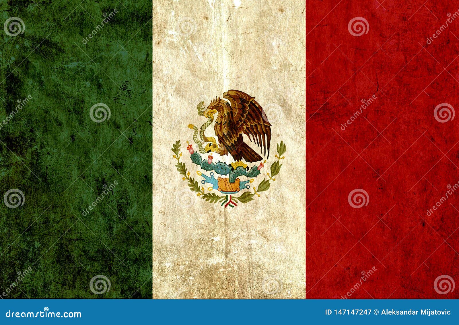 Grungy Paper Flag of Mexico Stock Illustration - Illustration of ...