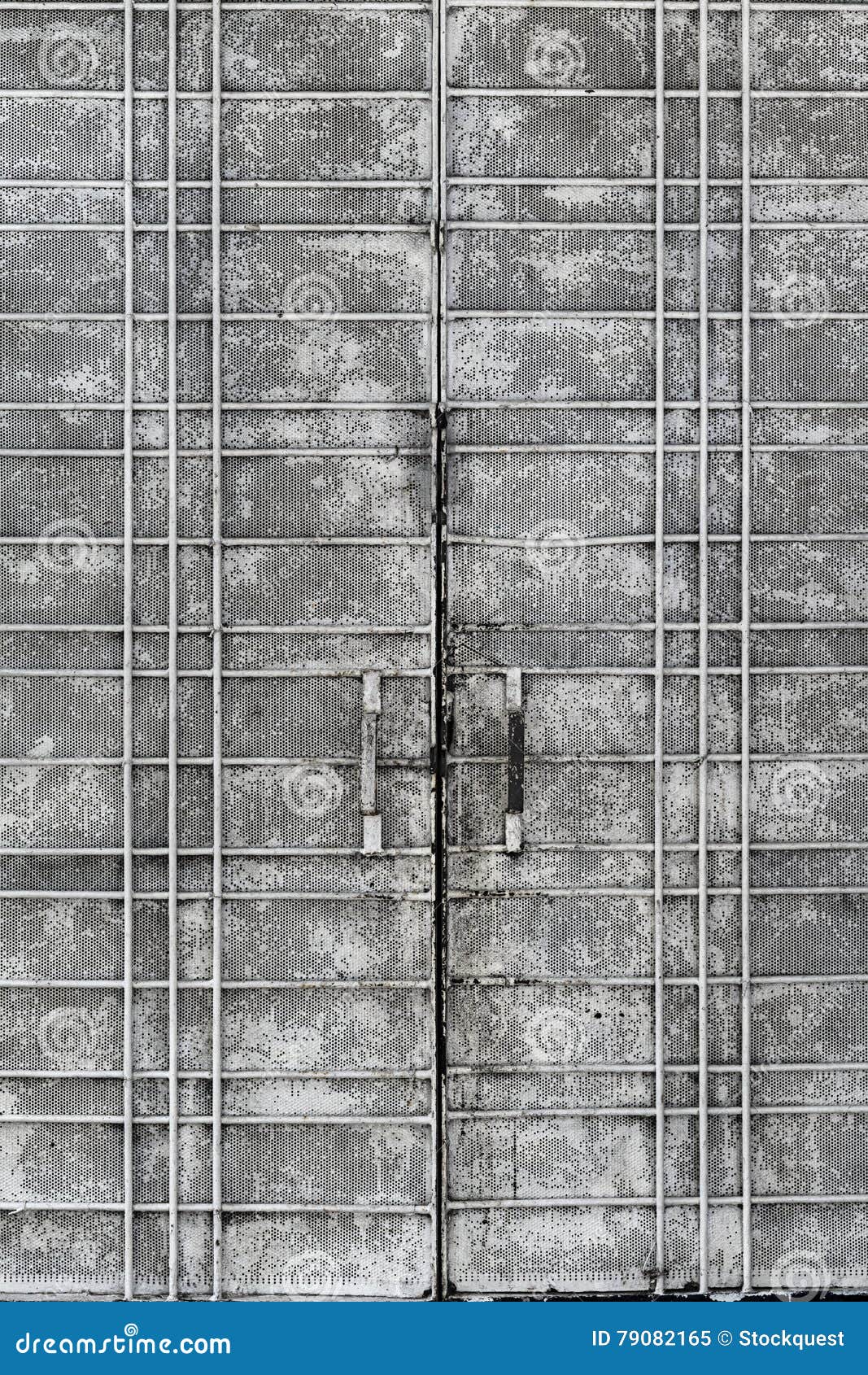 Grungy Perforated Metal Gate Stock Image - Image of pattern, disrepair ...
