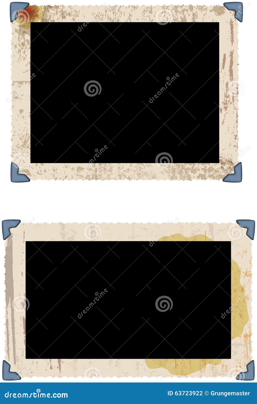 Grungy photo frames stock vector. Illustration of corners - 63723922