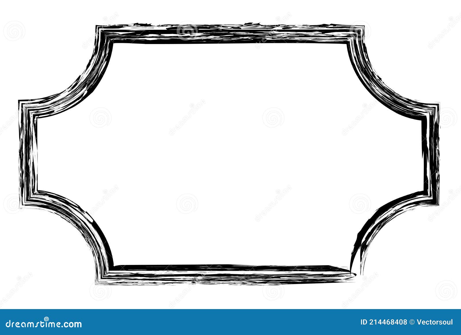 Grungy Rectangular Frame, Border, Plaque Outline Stock Vector ...