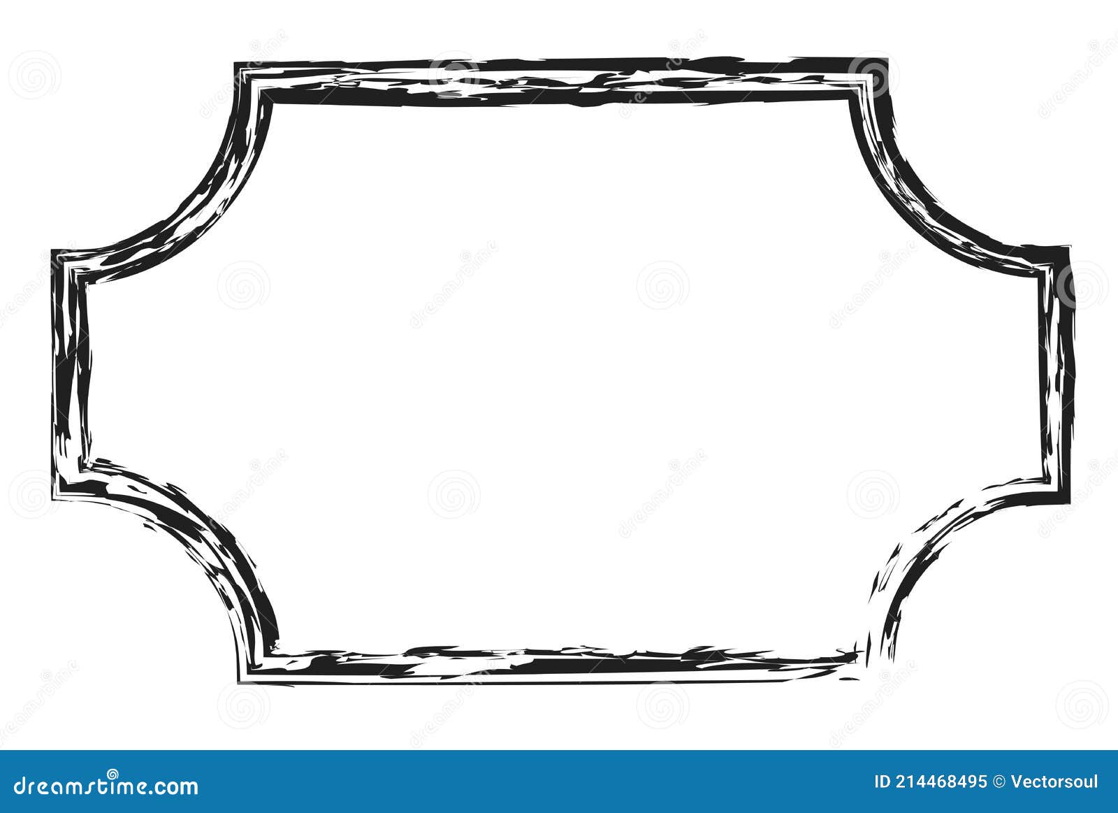 Grungy Rectangular Frame, Border, Plaque Outline Stock Vector ...