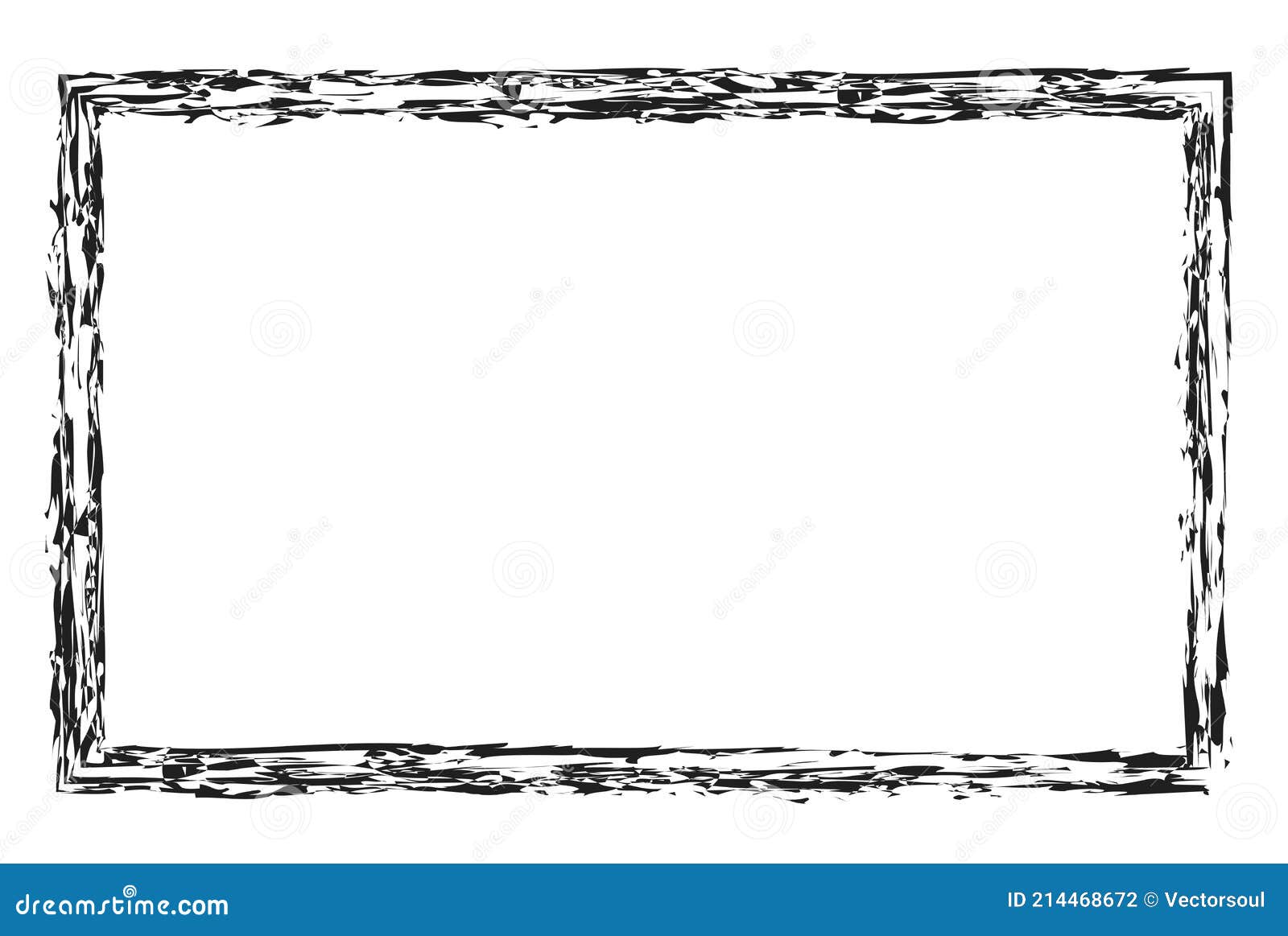 Grungy Rectangular Frame, Border, Plaque Outline Stock Vector ...