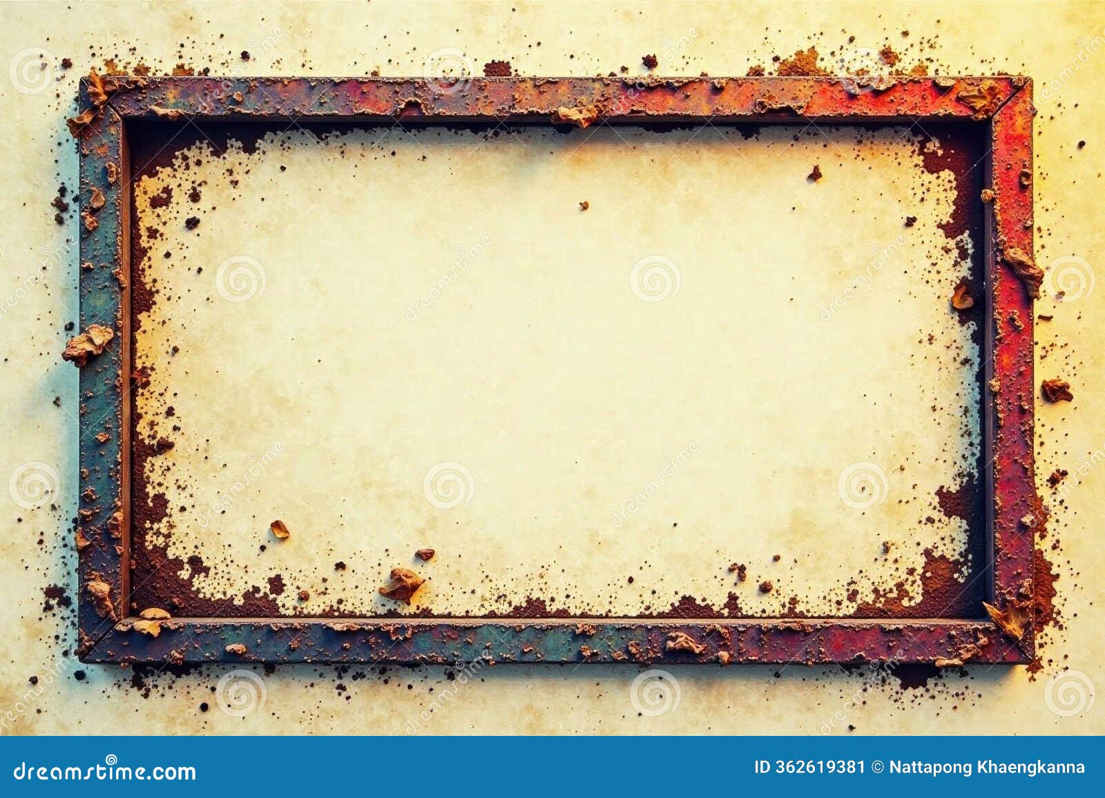 Grungy Rectangular Stencil Frame with Dirty, Textured Edges , Element ...