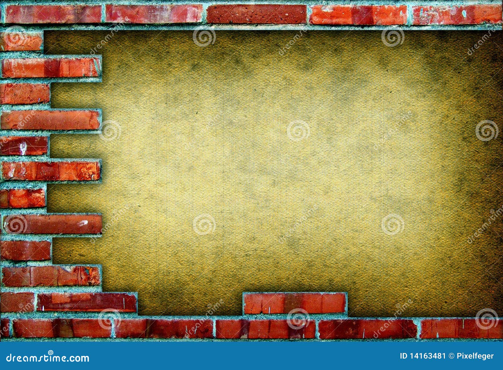 Grungy red brick frame stock illustration. Illustration of textured ...
