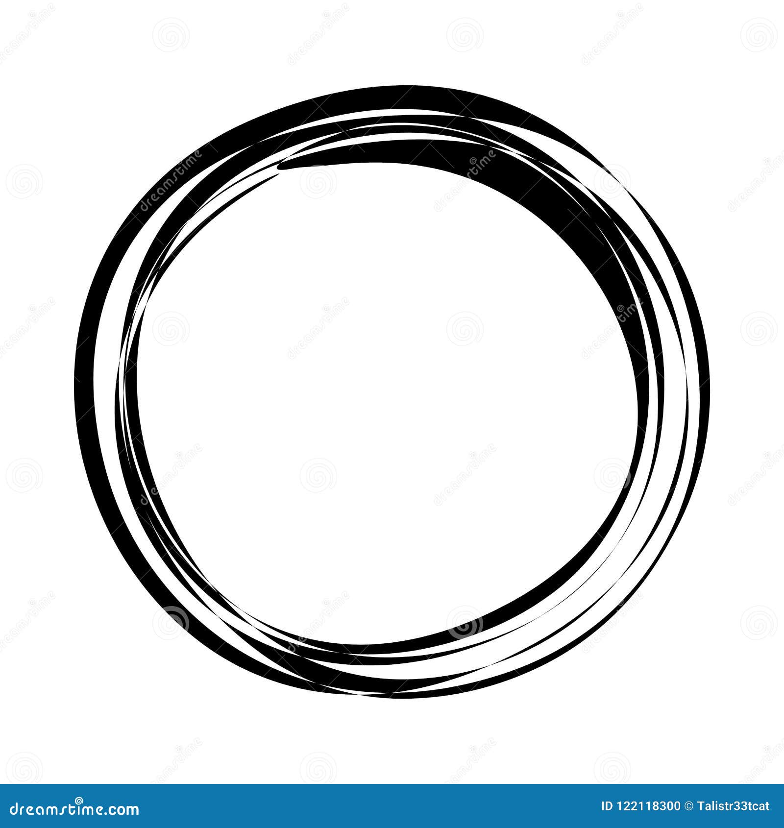 Grungy round ink circle stock vector. Illustration of graphic - 122118300