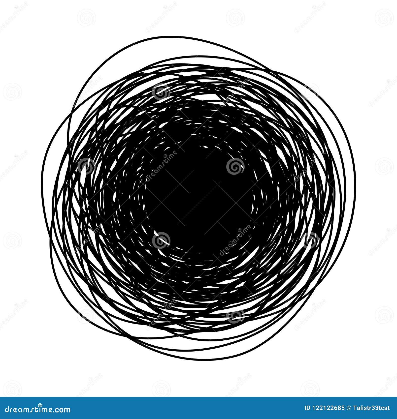 Grungy Round Scribble Circle Stock Vector - Illustration of background ...