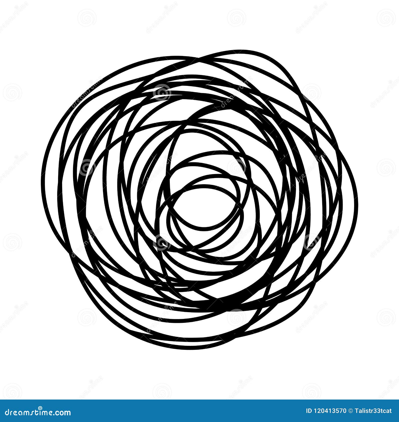 Grungy Round Scribble Circle Stock Vector - Illustration of clutter ...
