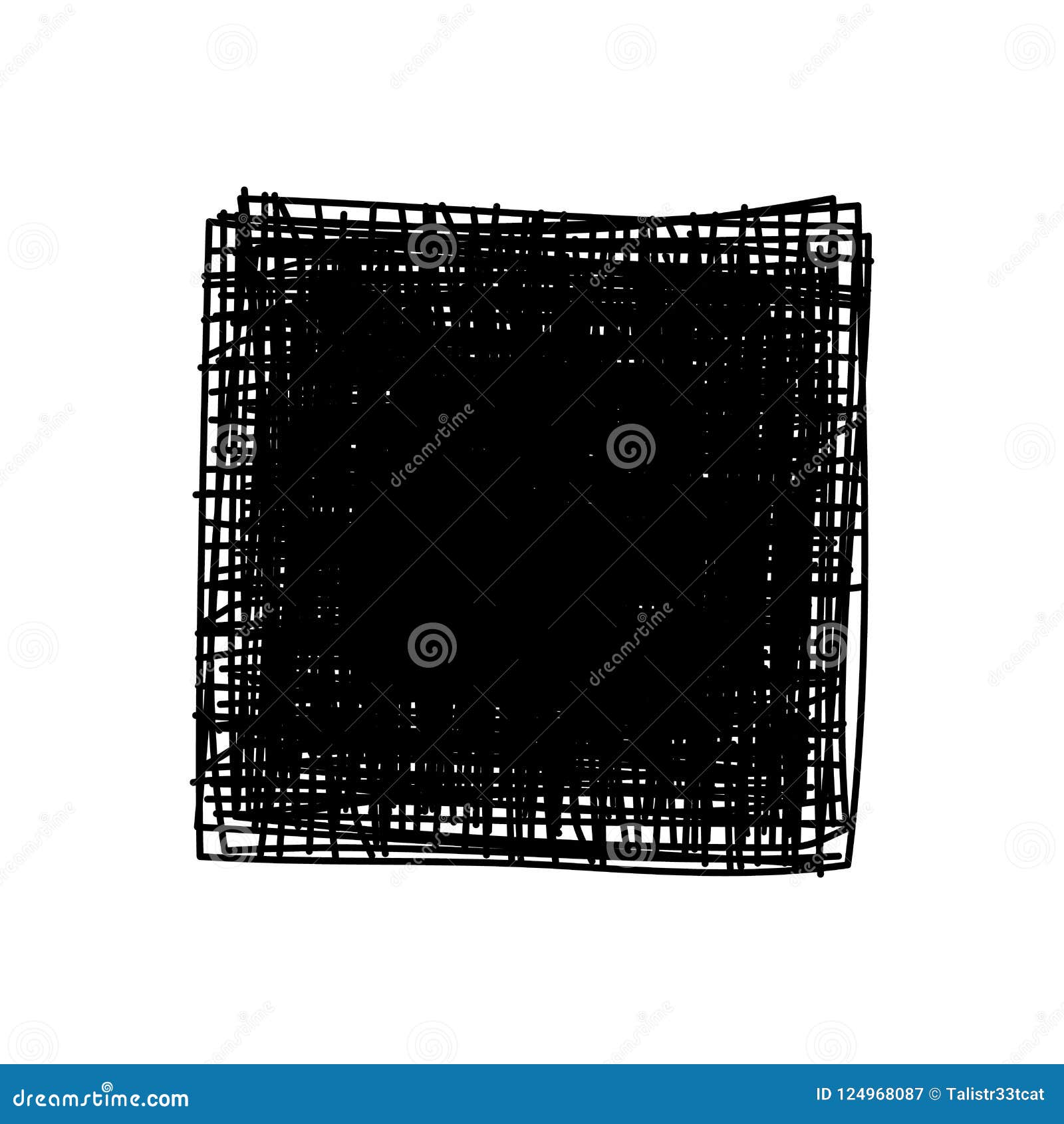 Grungy scribble square stock vector. Illustration of design - 124968087