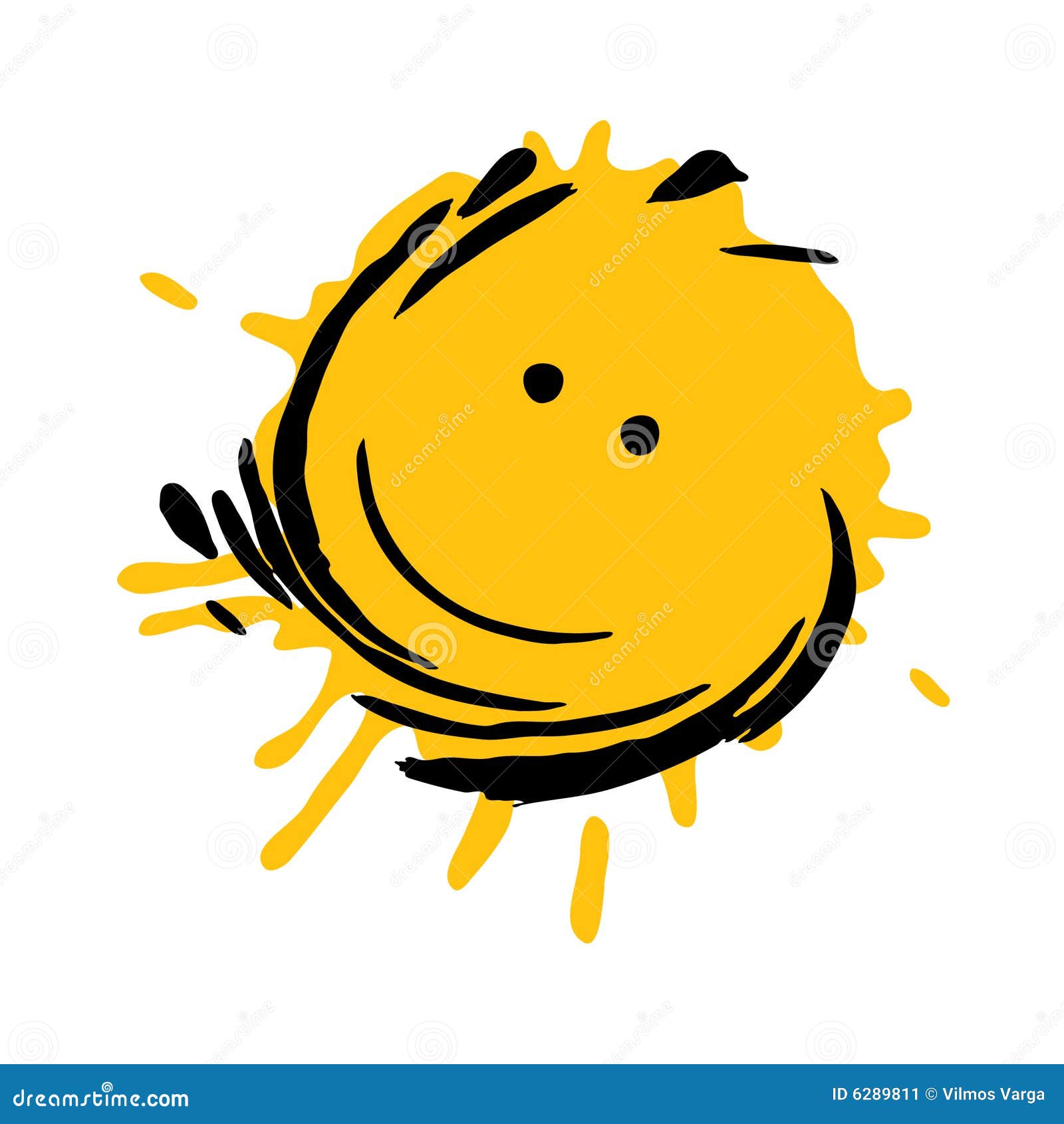 Grungy Smiley Splash stock vector. Illustration of happiness - 6289811
