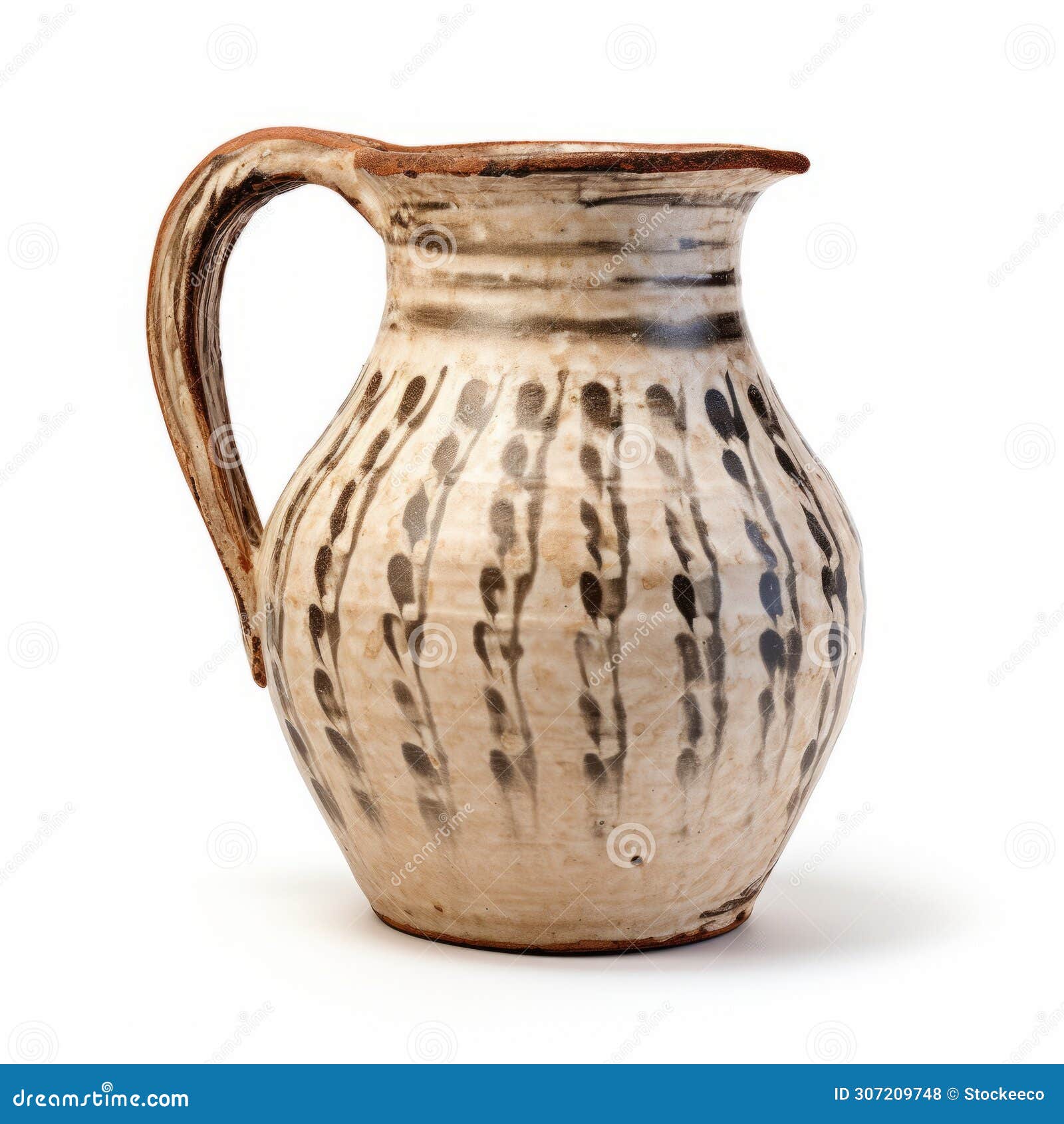 Grungy Texture Pottery Pitcher with Medieval Design Stock Illustration ...