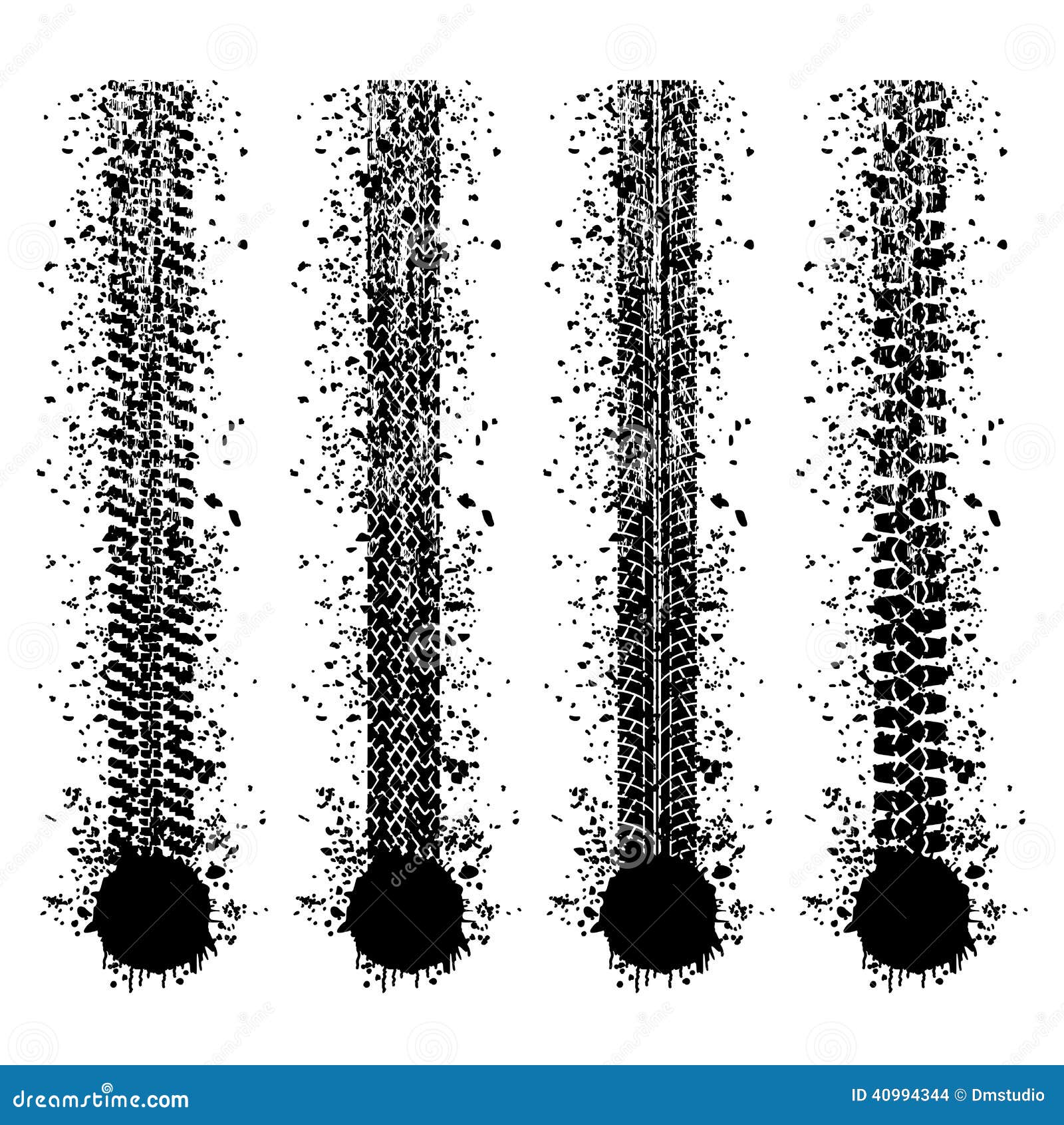 Grungy tire prints, vector stock vector. Illustration of road - 40994344