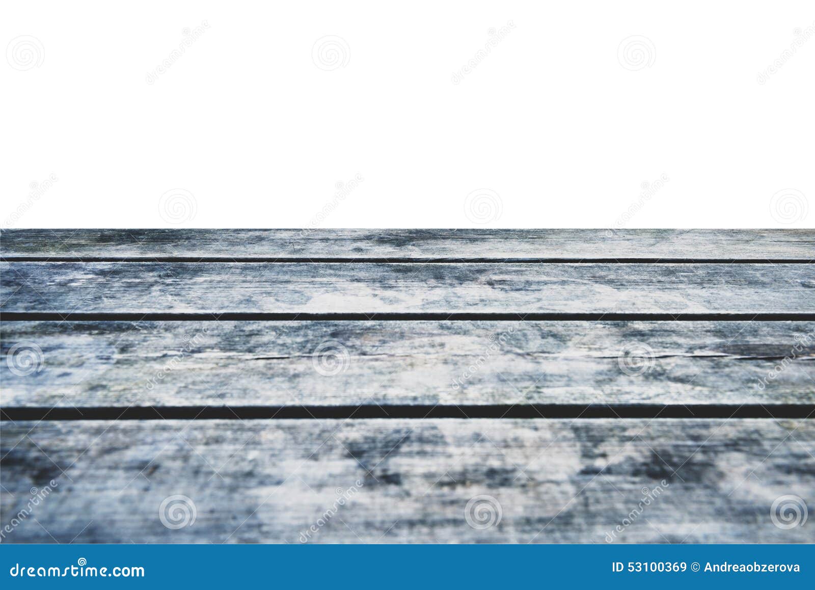 Grungy Wooden Deck Table on White Background Stock Image - Image of ...