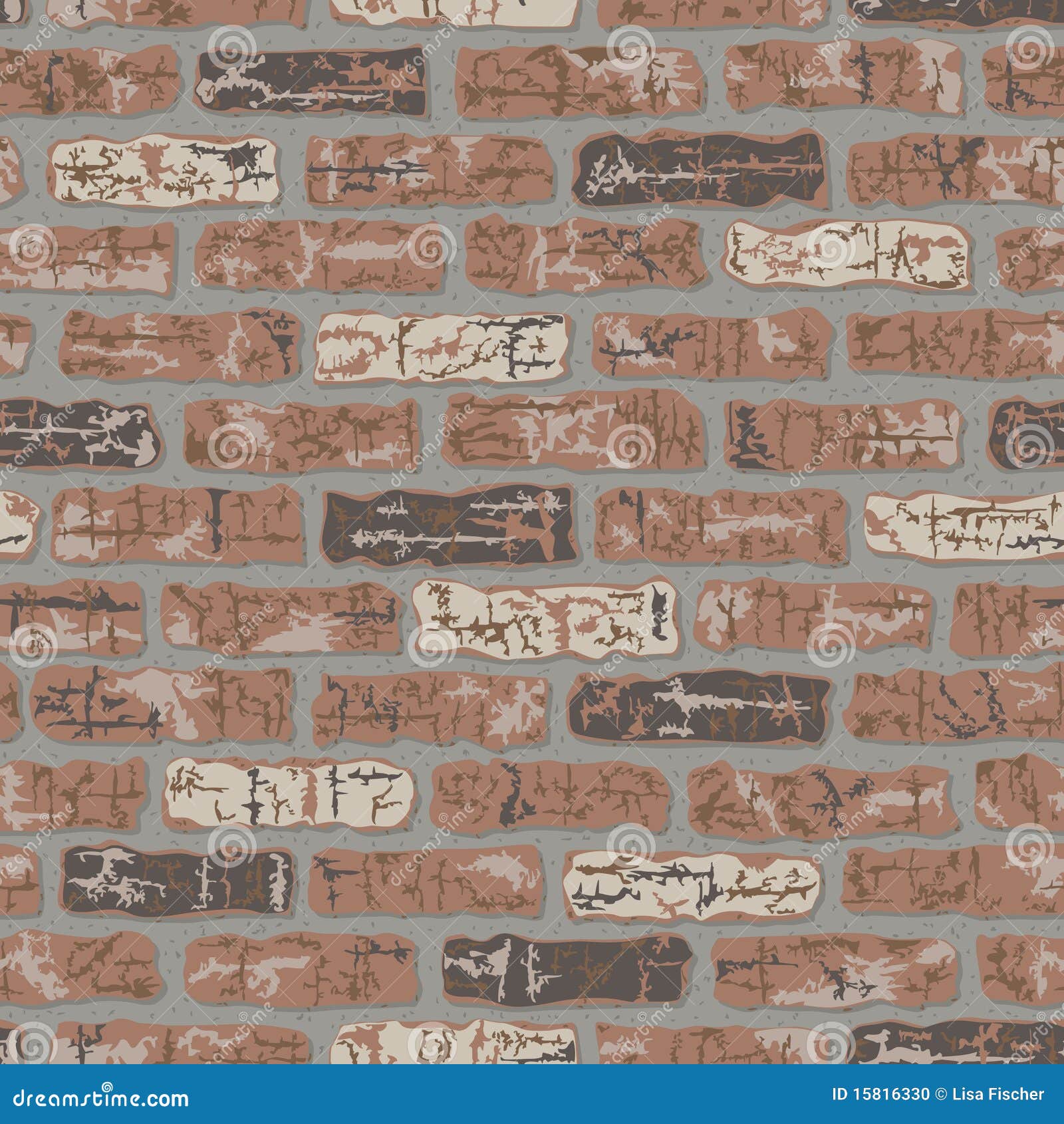 Grungy Ziegelstein-Muster vektor abbildung. Illustration von ...