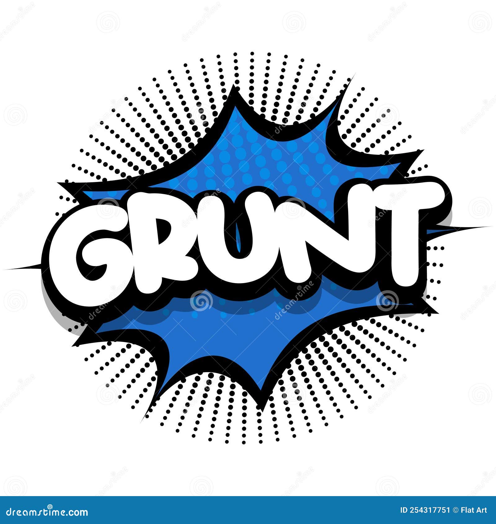 Grunt Pop Art Comic Speech Bubbles Book Sound Effects Cartoon Vector ...