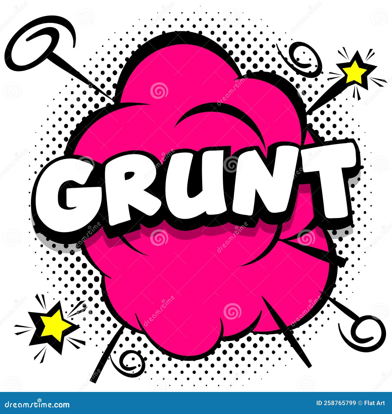 Grunt Comic Bright Template with Speech Bubbles on Colorful Frames ...