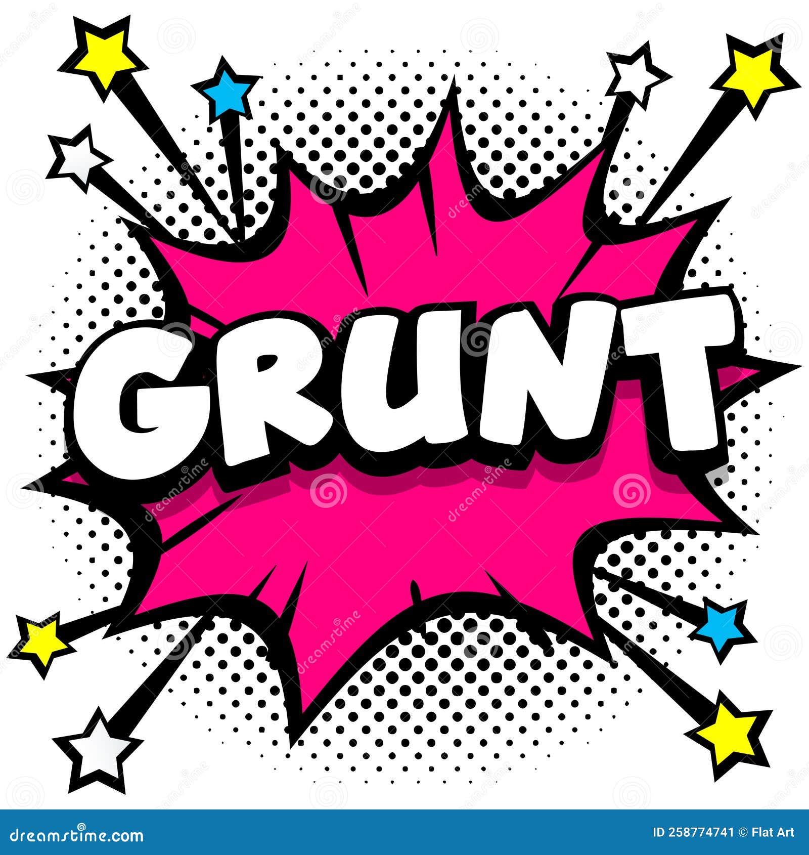 Grunt Pop Art Comic Speech Bubbles Book Sound Effects Stock Vector ...