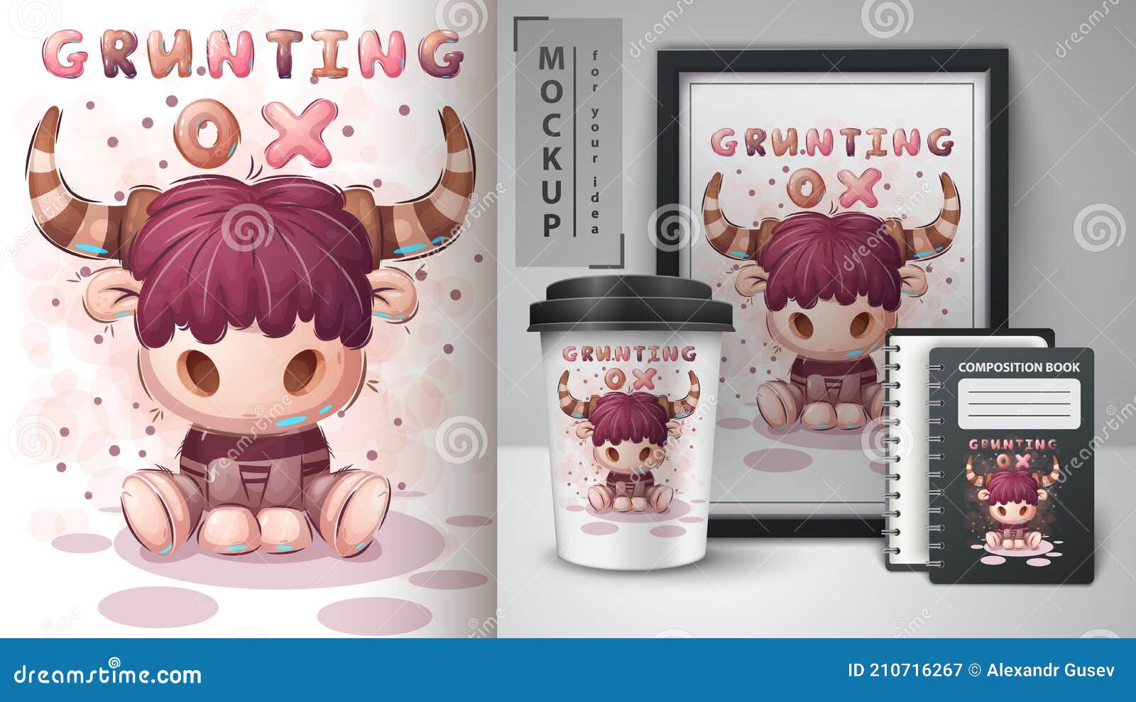 Grunting Ox - Poster And Merchandising. Cartoon Vector | CartoonDealer ...