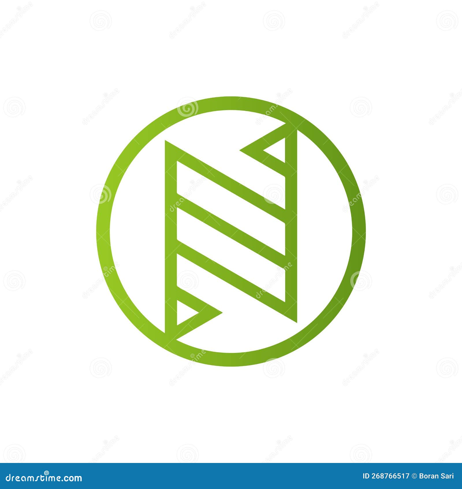 Green Color Letter N Logo Build Logo Icon Stock Vector - Illustration ...