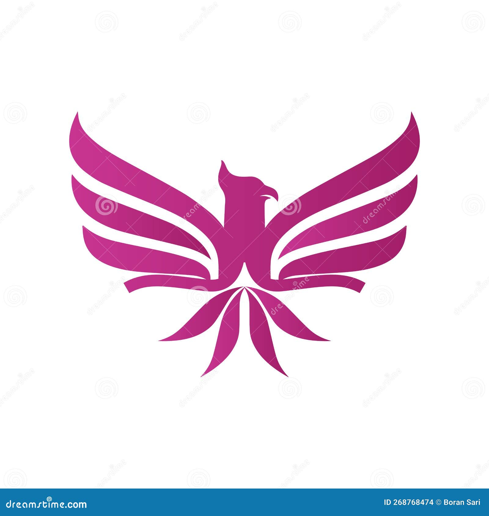 Purple Color Modern Silhouette Line Eagle Logo Design Bird Logo Design ...