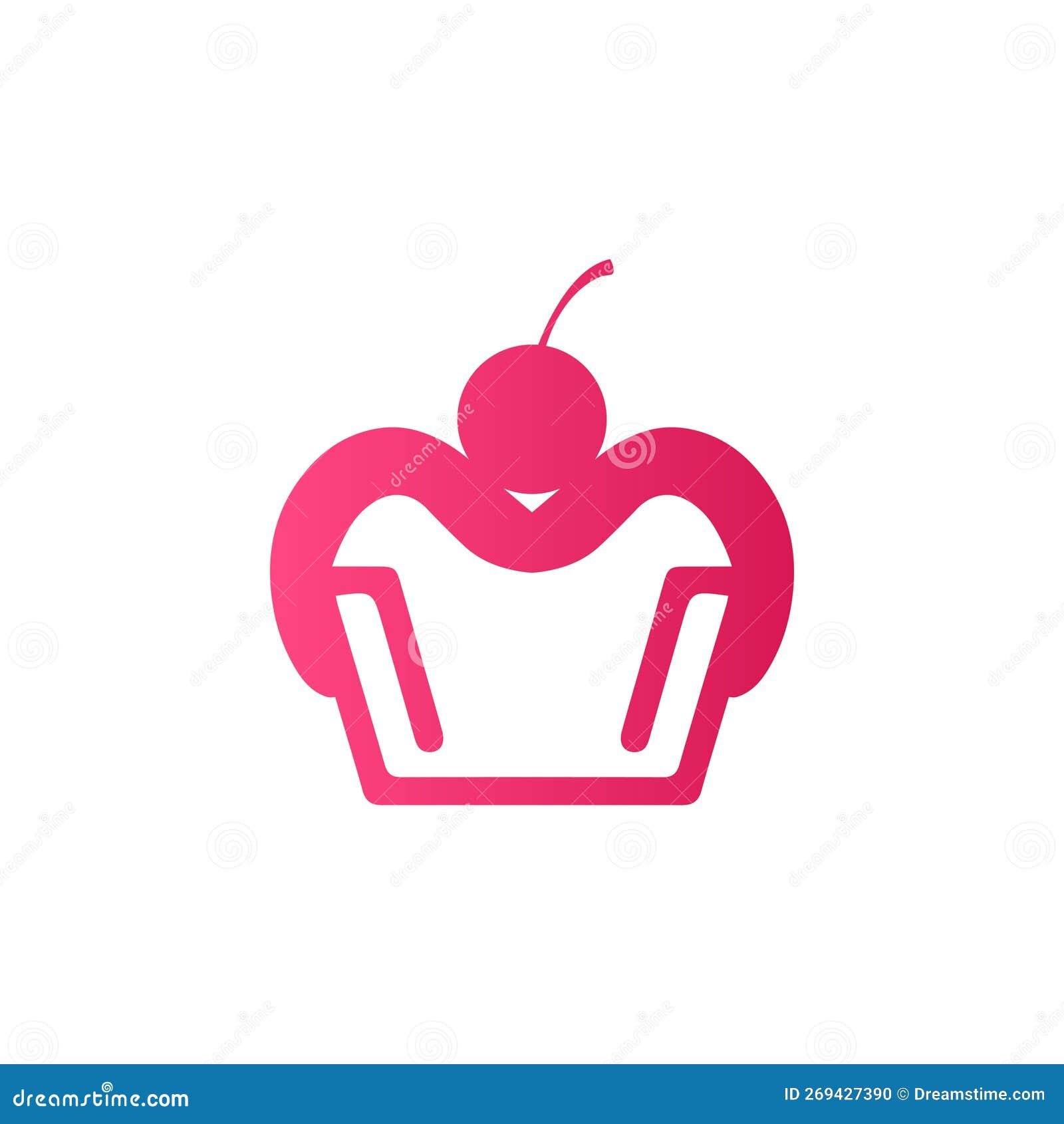 Vector Pink Fruit Cake Symbol Illustration for T-shirt Print Design ...